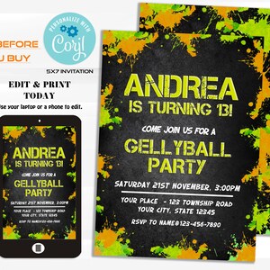 Gellyball Birthday Invitation - Etsy Ireland