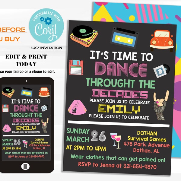 Through the Decades Party Supplies - Etsy