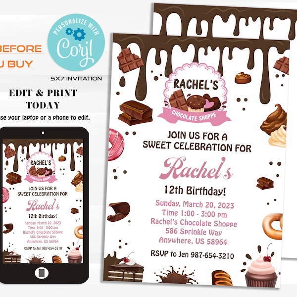 Chocolate Invitation - Etsy UK