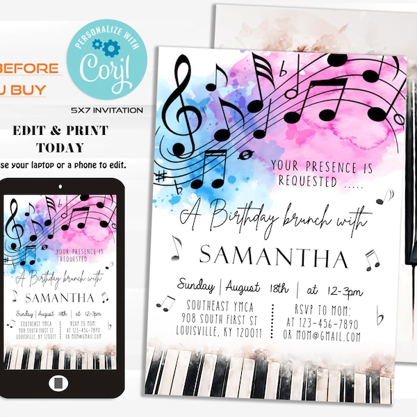 Music Invitations - Etsy