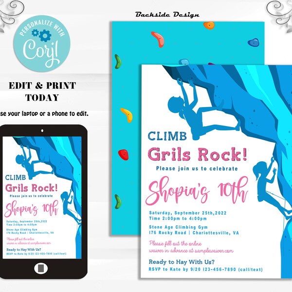 Climbing Party Invitation - Etsy