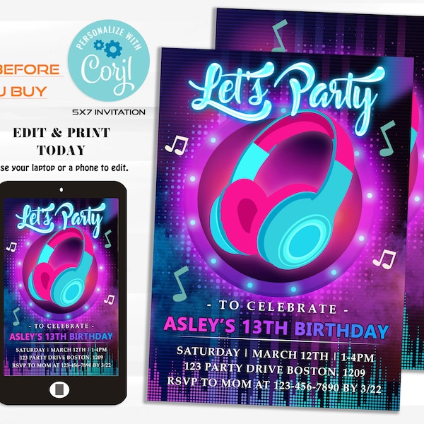 Music Invitations - Etsy