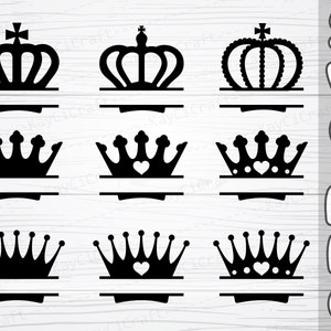 30+ Crown Monogram Bundle SVG / Princess Crown Svg / Queen Crown Svg ...