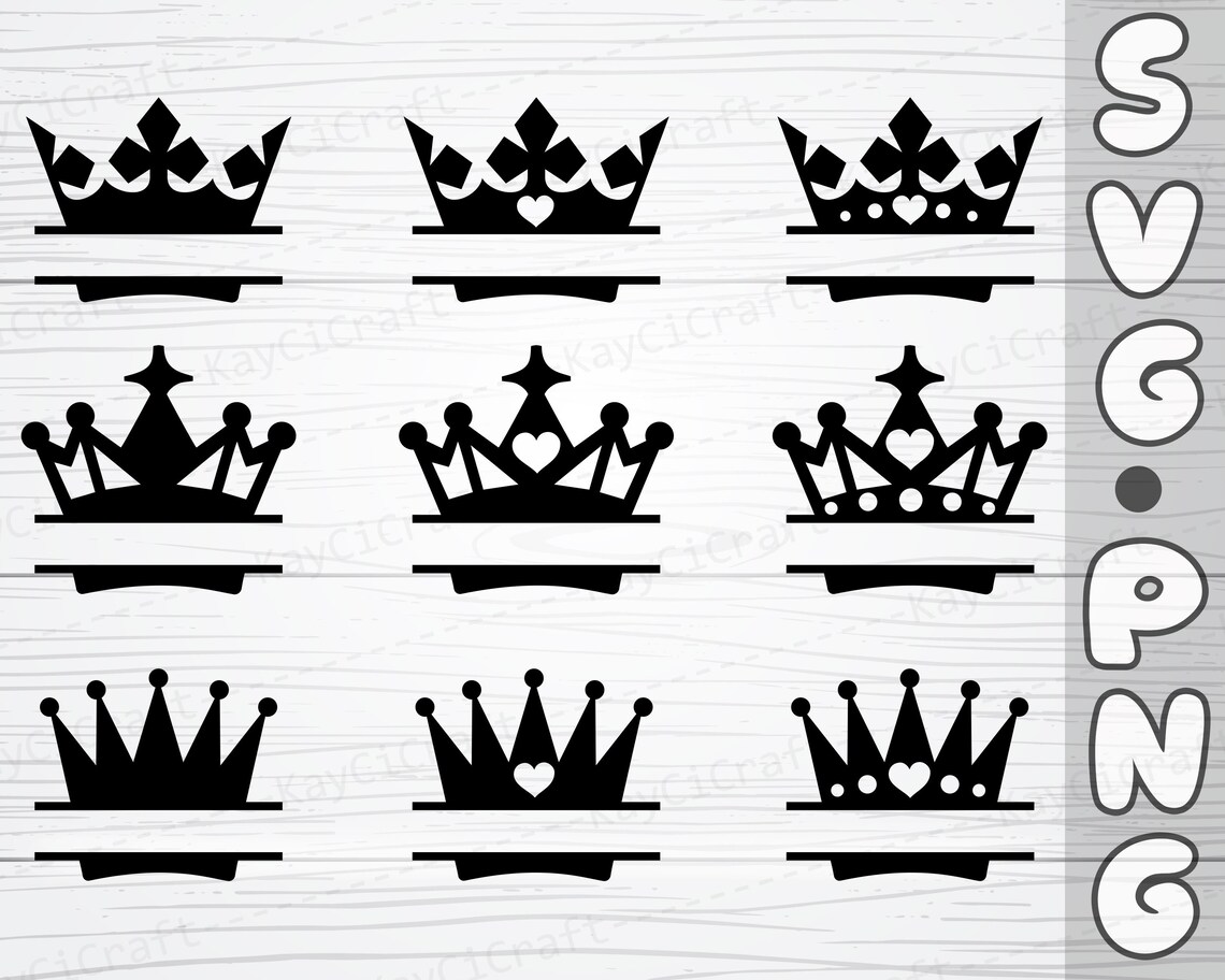 30 Crown Monogram Bundle SVG / Princess Crown Svg / Queen | Etsy