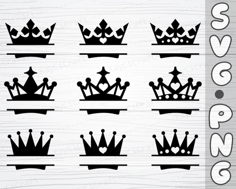 30+ Crown Monogram Bundle SVG / Princess Crown Svg / Queen Crown Svg ...