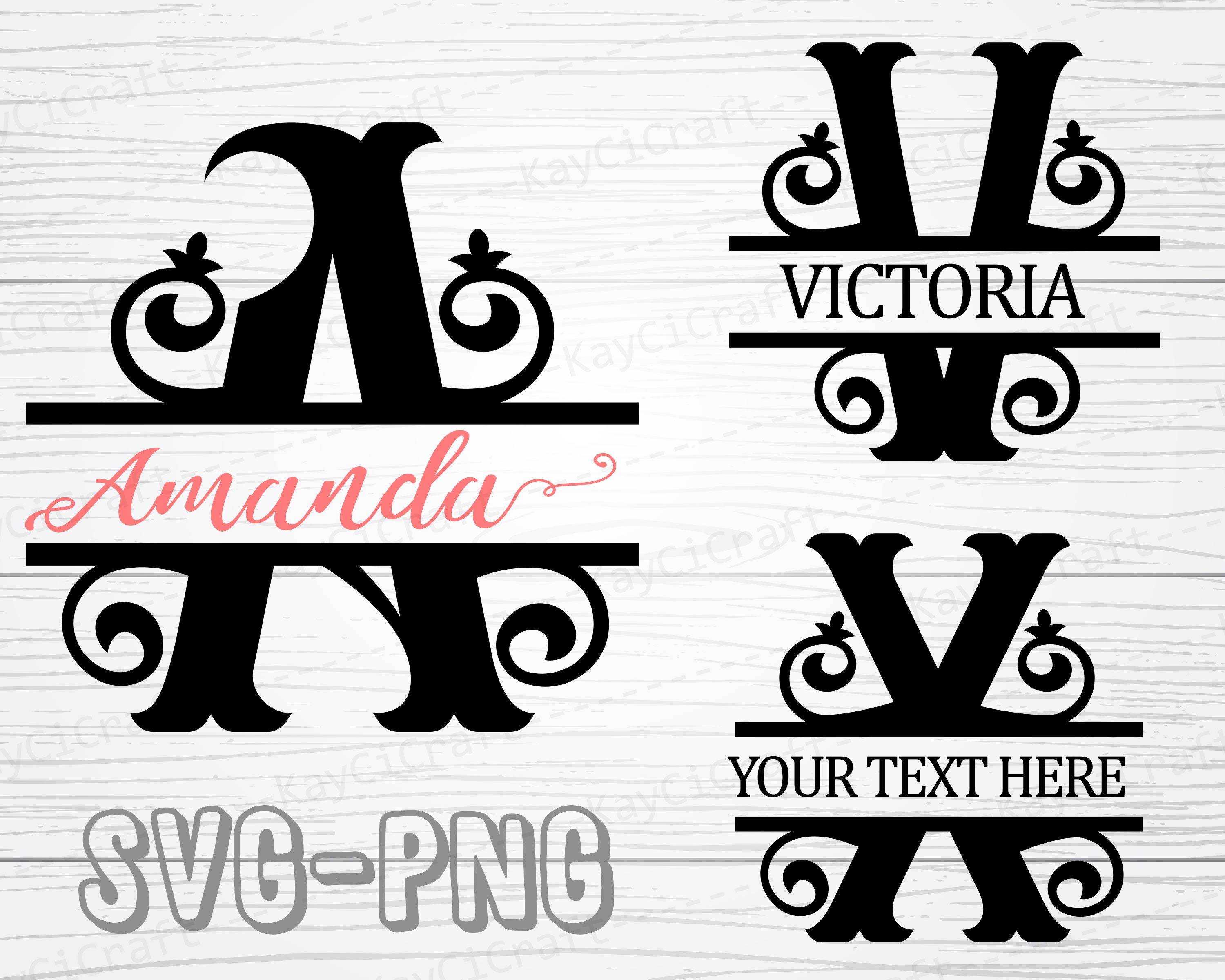 Vintage Split Monogram Alphabet SVG Split Monogram Frame | Etsy