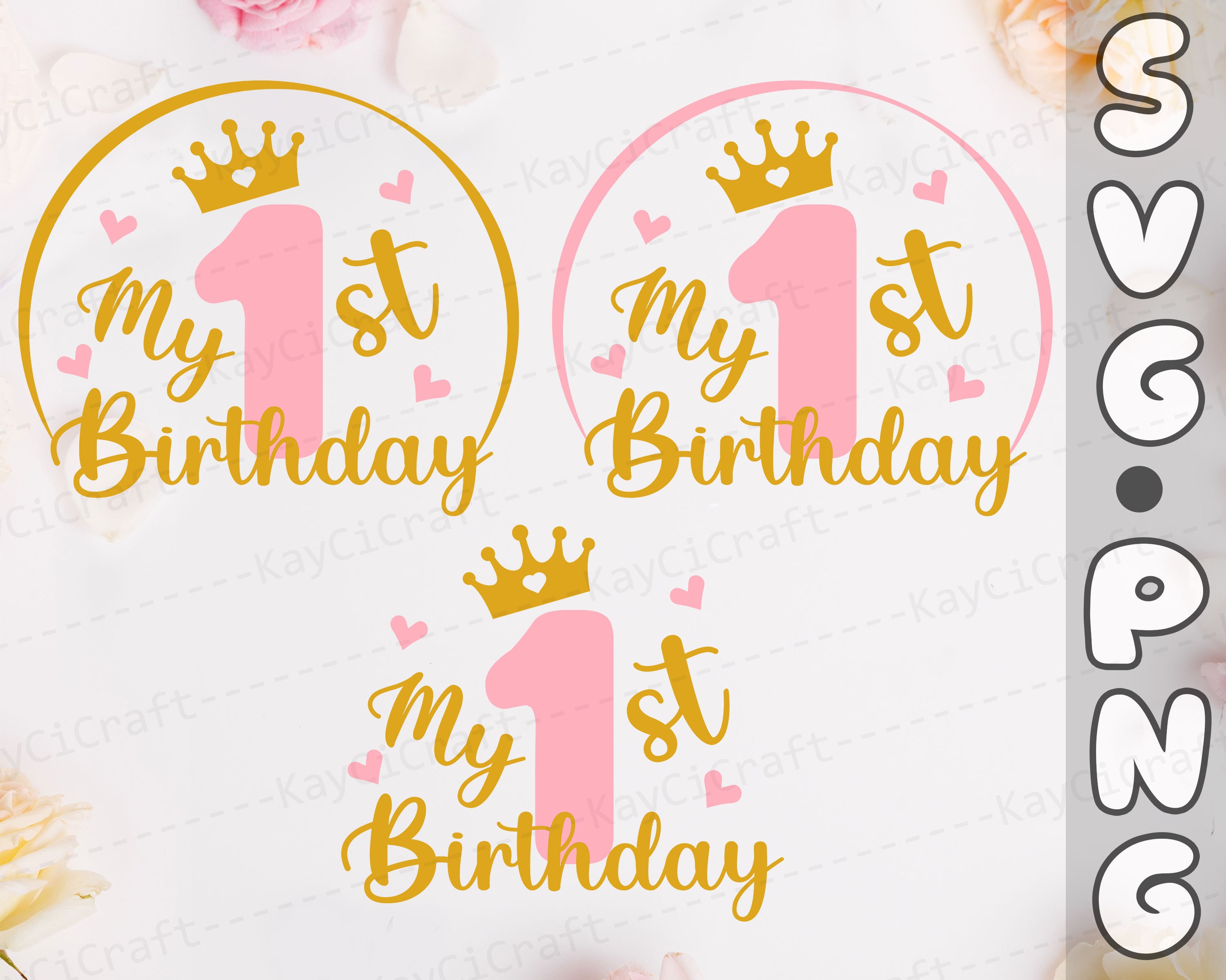 My 1st Birthday Svg / Birthday Svg / Birthday Girl Svg / | Etsy