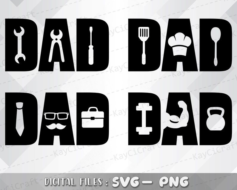 Dad SVG Dad Tools Bundle SVG Father's Day Svg Gym | Etsy