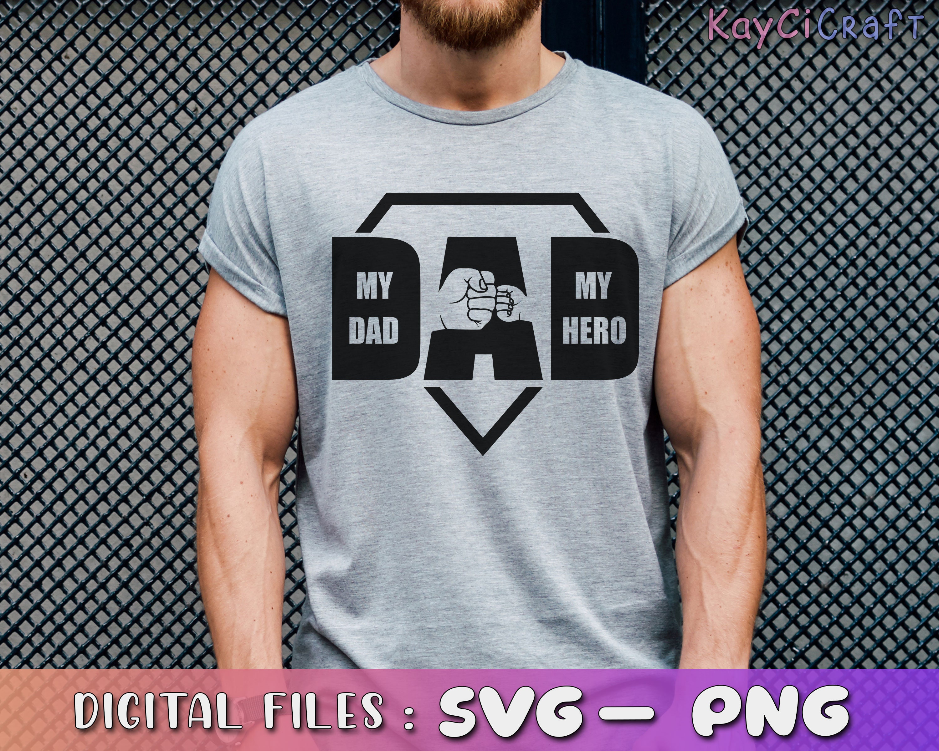 Dad and Baby Svg Hero Dad SVG Father and Son - Etsy