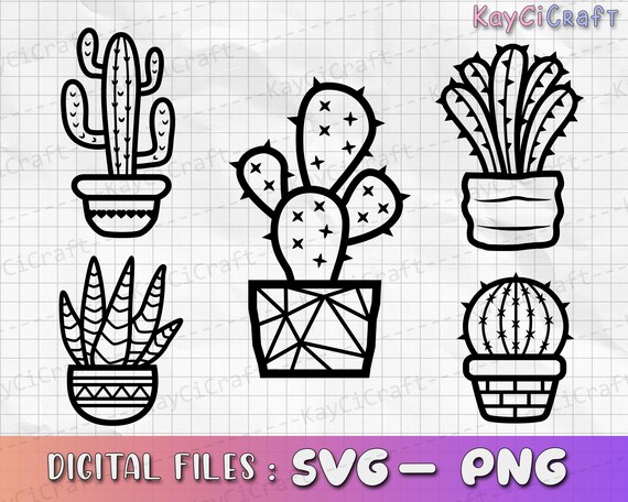 Cactus Bundle SVG PNG Cactus L Plant SVG Bundle L Svg L - Etsy