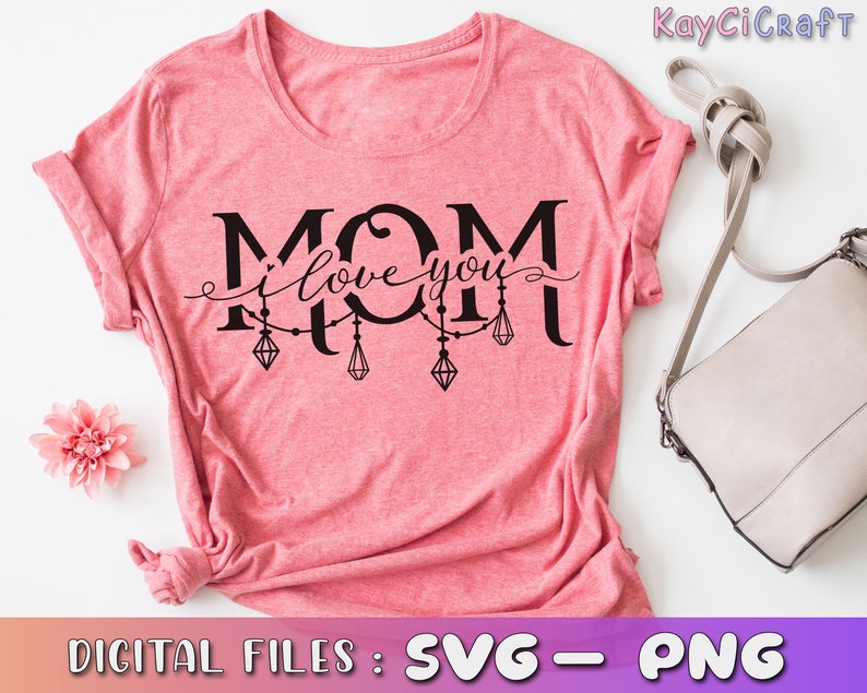 Mom Split Monogram Svg I Love You Mom Svg Mothers Day Etsy