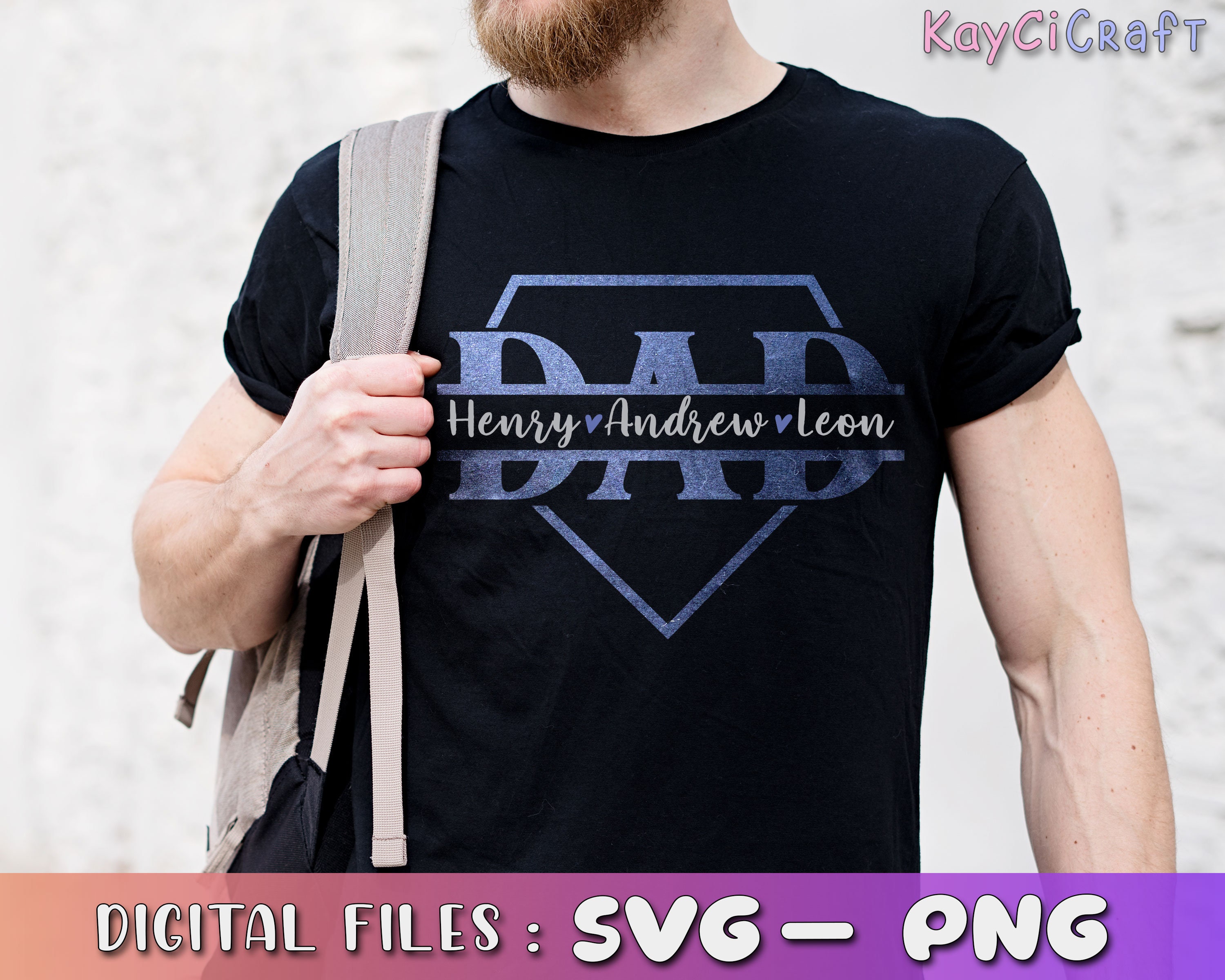 Dad is My Hero Svg | Dad Split Monogram SVG | Father's Day Svg | Dad ...
