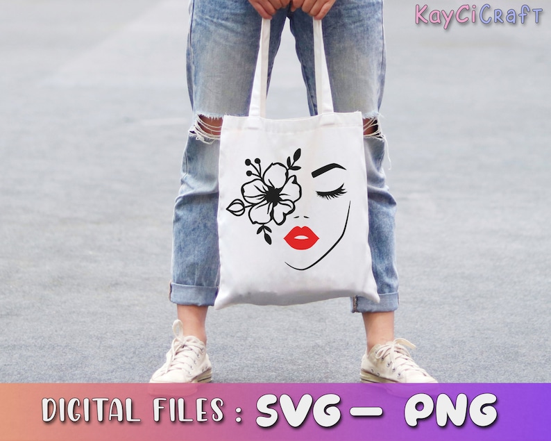 Woman Face With Flowers SVG | Woman Face Svg | Flower Svg | Lip Svg ...