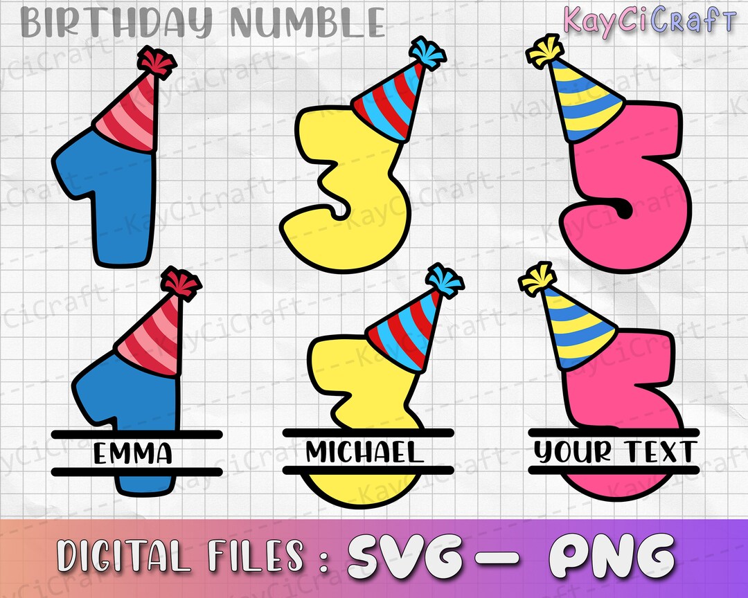Personalized Birthday Number SVG | Birthday Age Monogram SVG | Happy ...