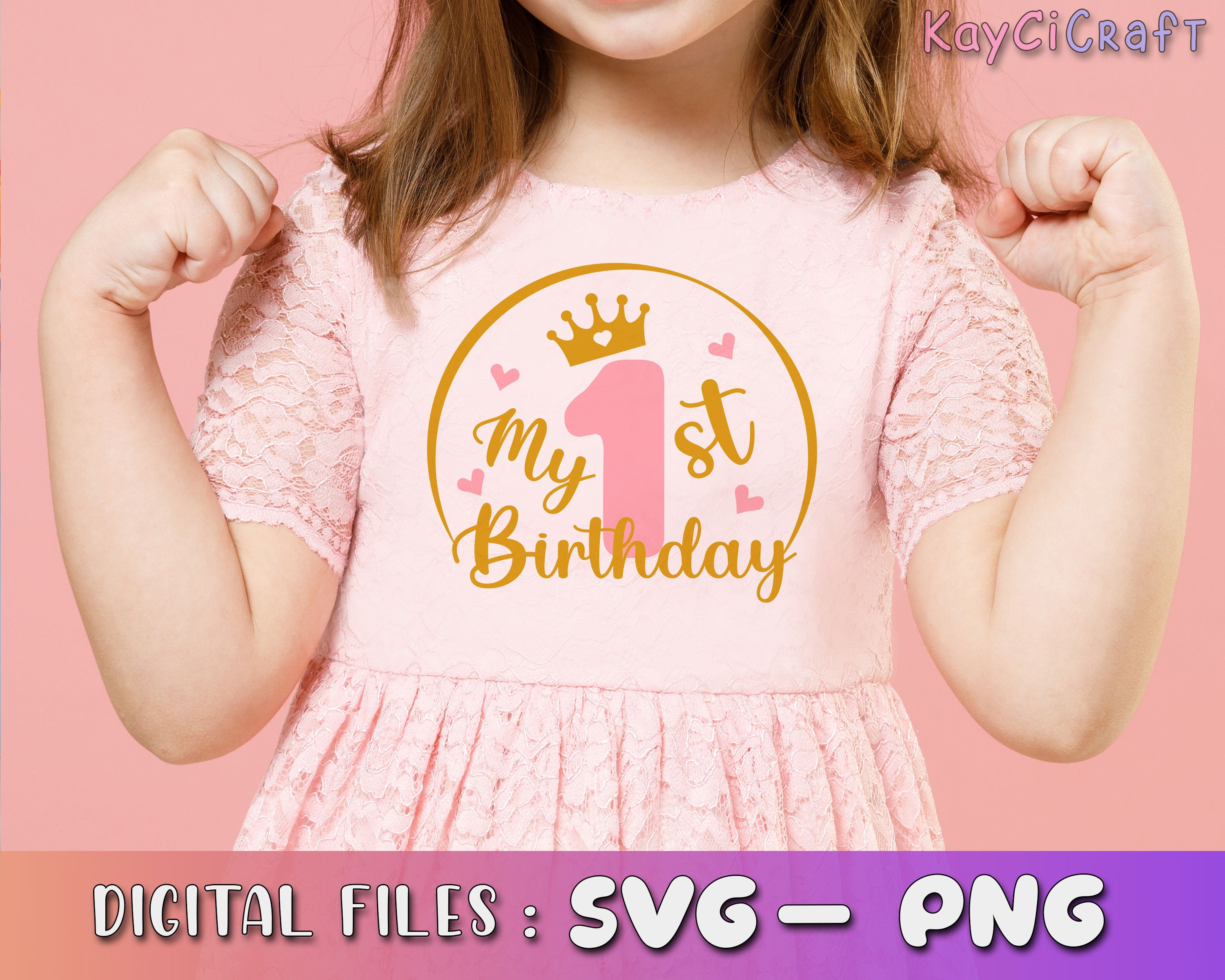 My 1st Birthday Svg / Birthday Svg / Birthday Girl Svg / | Etsy