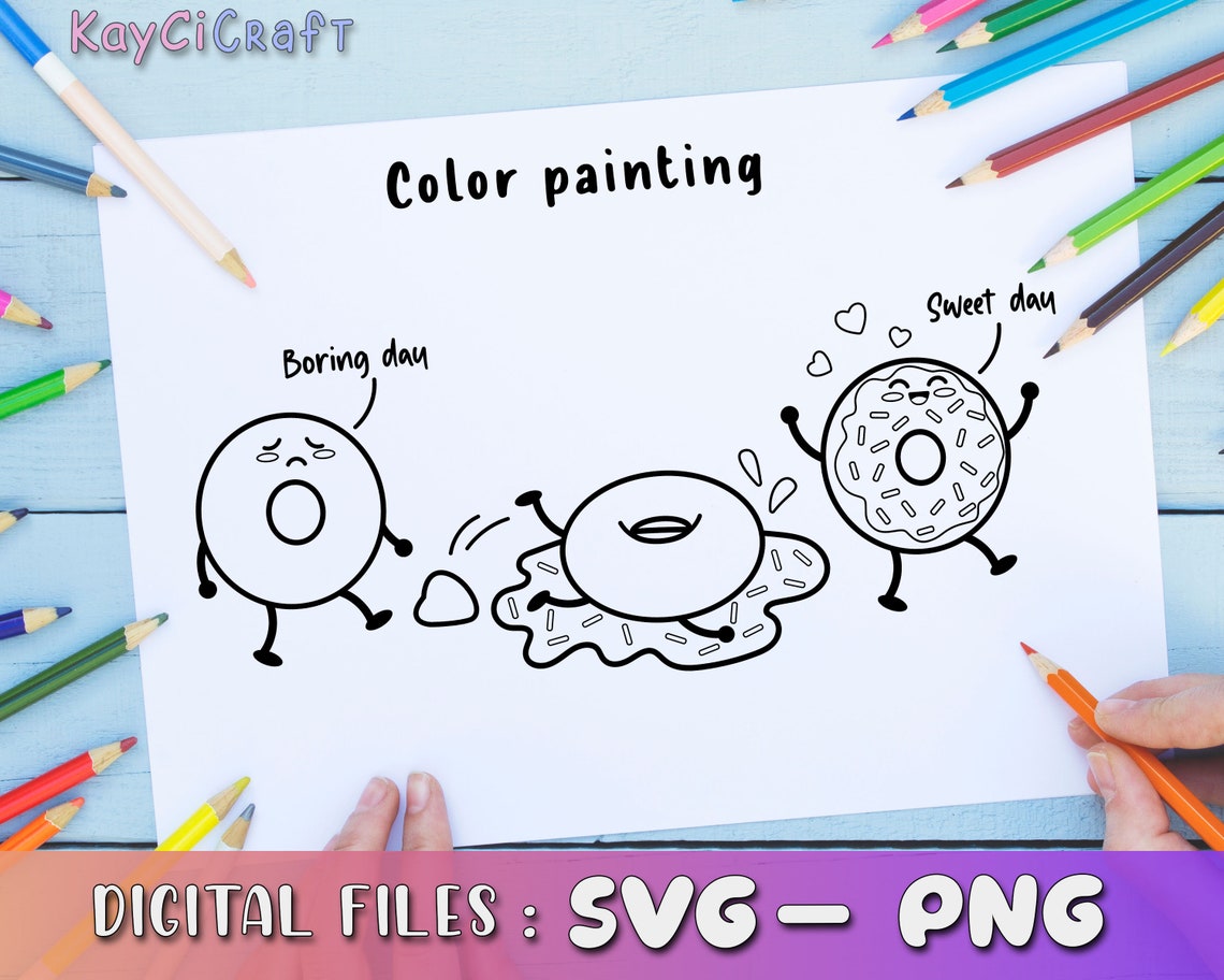 Boring or Sweet Cute Comic Svg Cute Donut Svg Comic for - Etsy