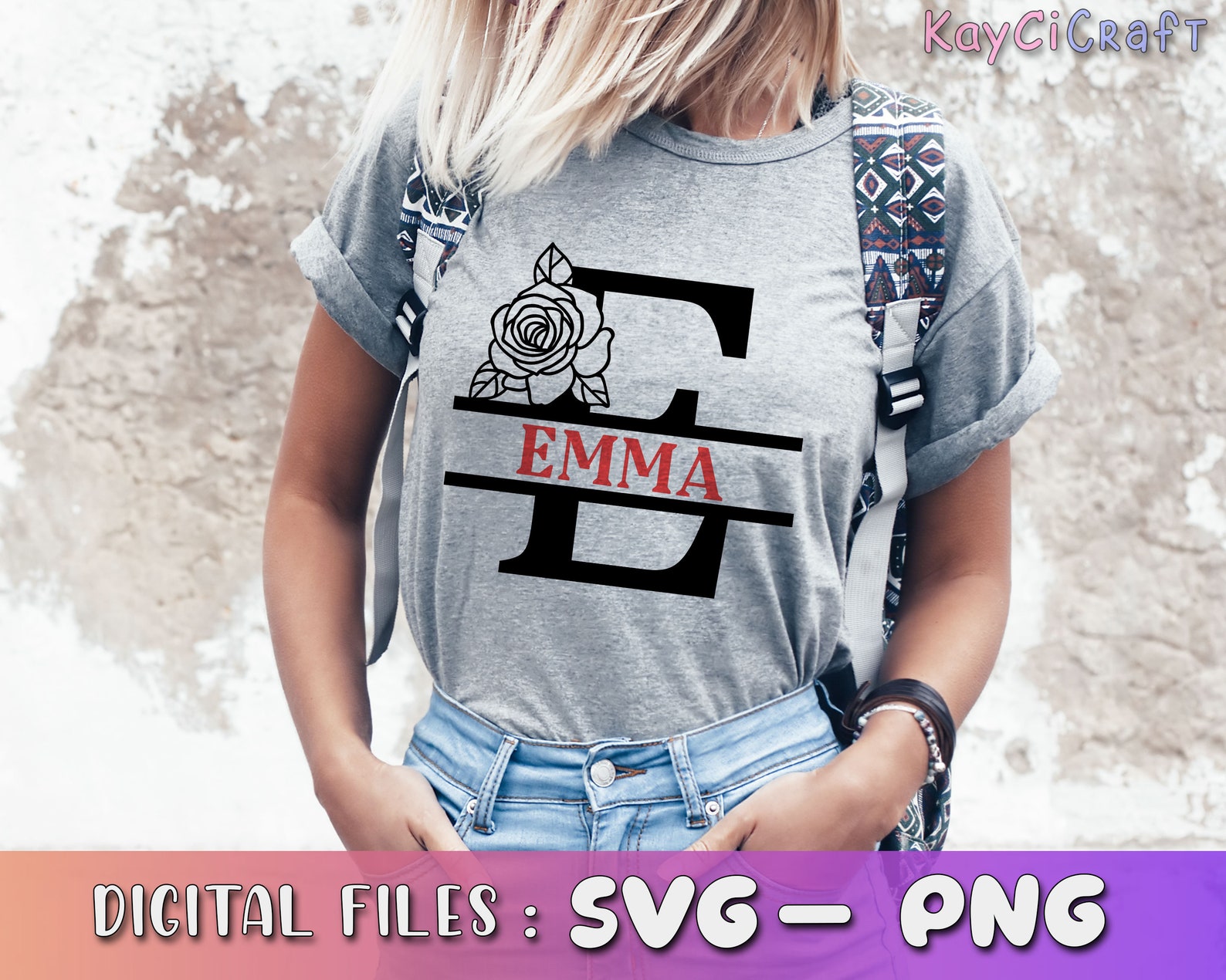 Rose Split Monogram Alphabet SVG Split Monogram Frame - Etsy