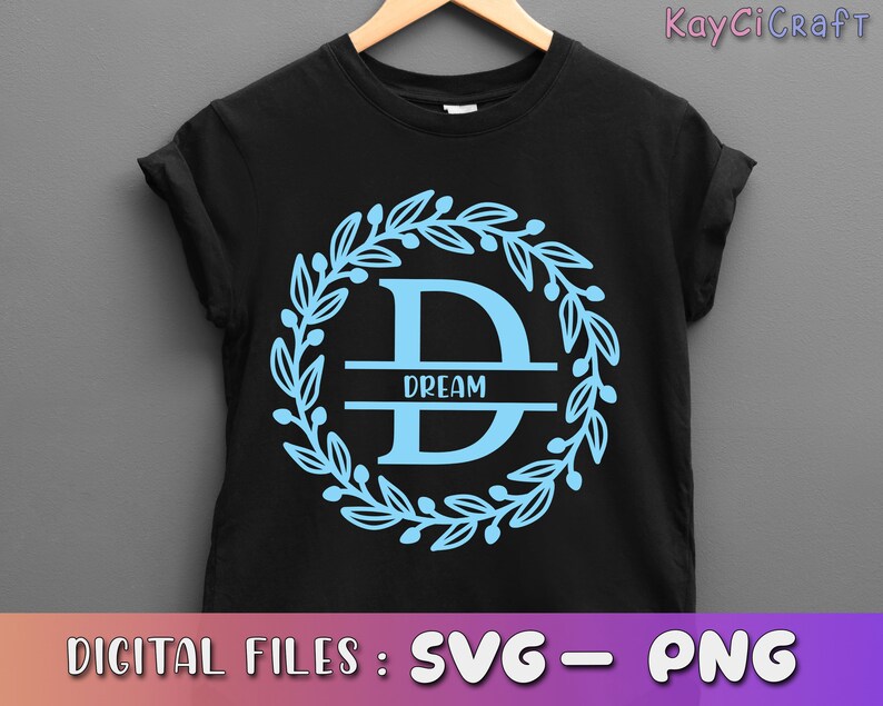 Split Monogram Alphabet SVG Wreath Alphabet Svg Monogram - Etsy