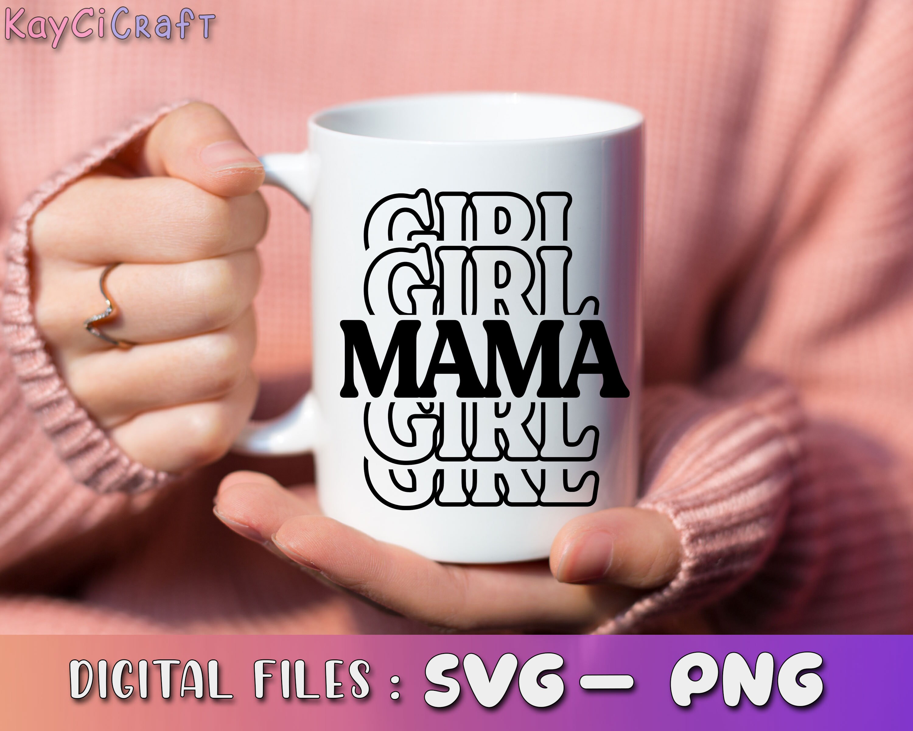 Girl Mama Svg Girl Mama Split Monogram SVG Mother's | Etsy