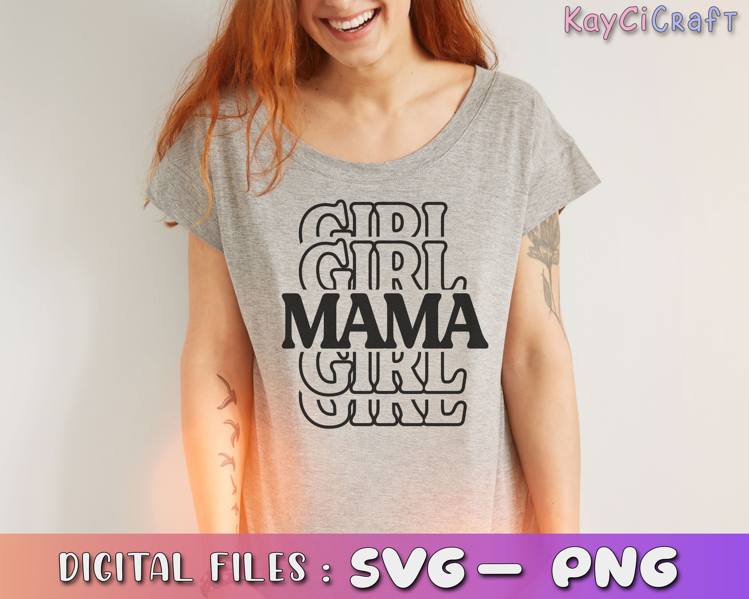 Girl Mama Svg Girl Mama Split Monogram SVG Mother's | Etsy