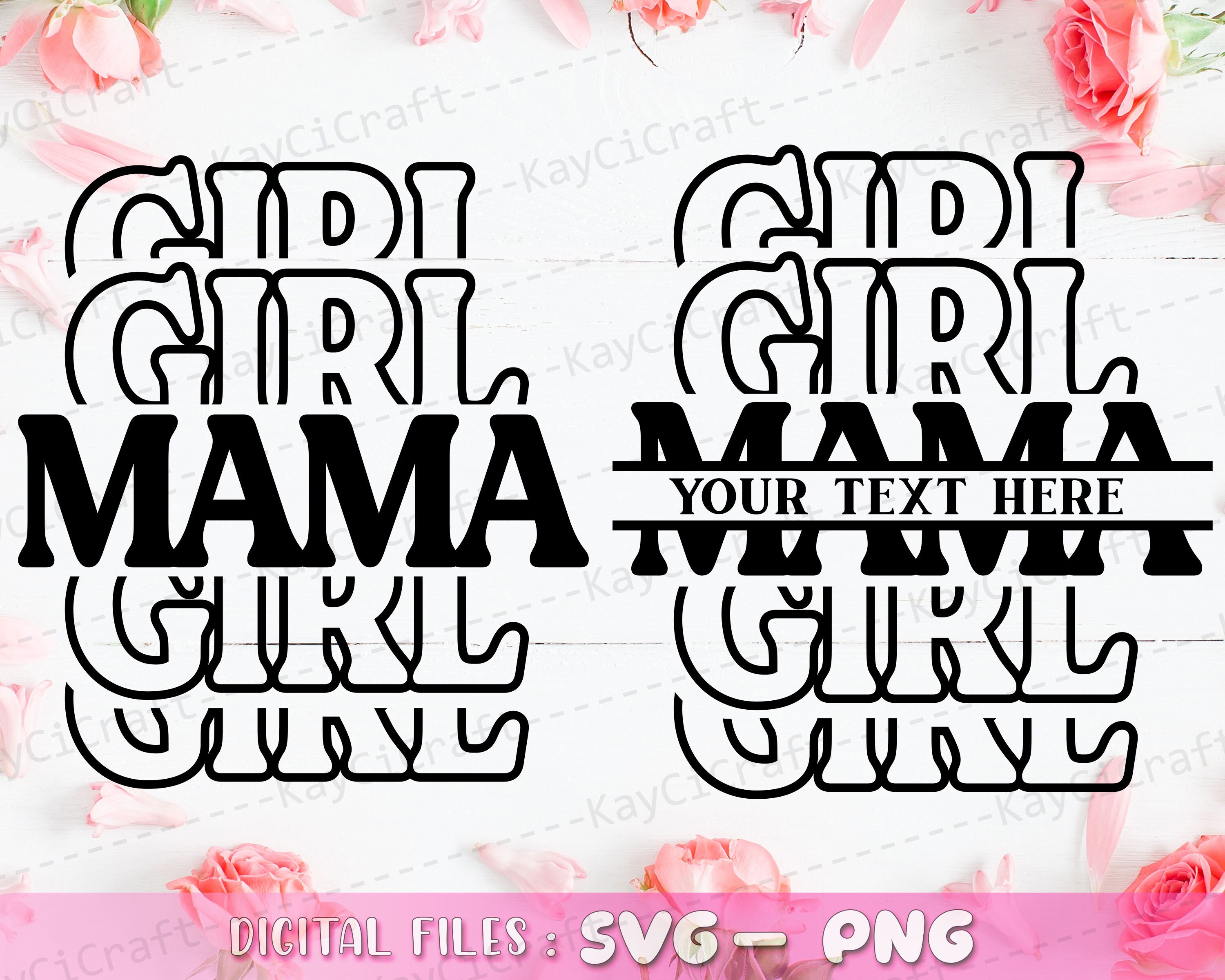 Girl Mama Svg Girl Mama Split Monogram SVG Mother's | Etsy