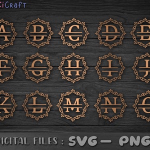 Mandala Split Monogram Alphabet SVG | Mandala Wreath Alphabet ...