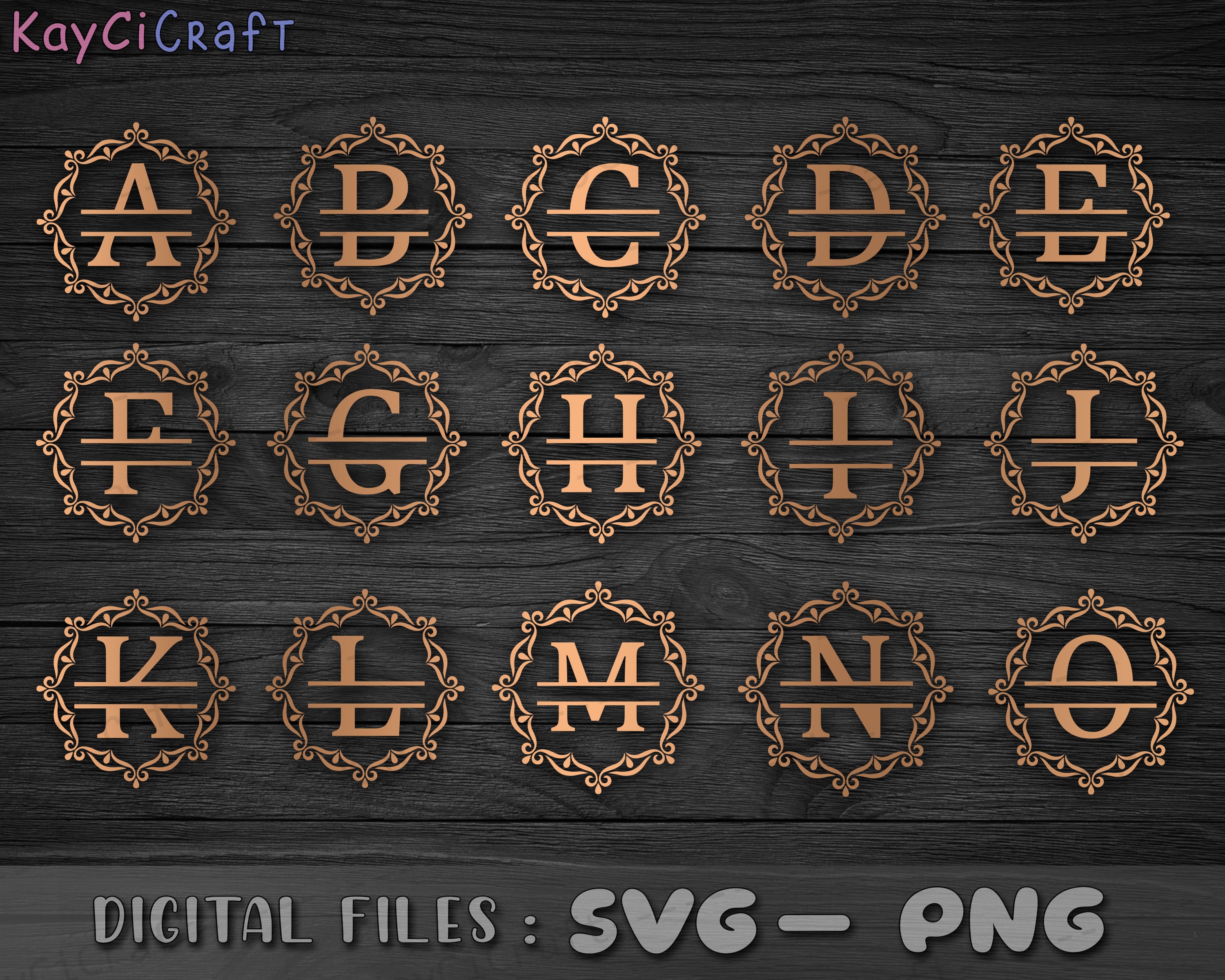 Mandala Split Monogram Alphabet SVG | Mandala Wreath Alphabet ...
