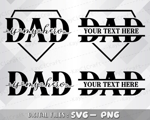 Dad is My Hero Svg Dad Split Monogram SVG Father's Day - Etsy