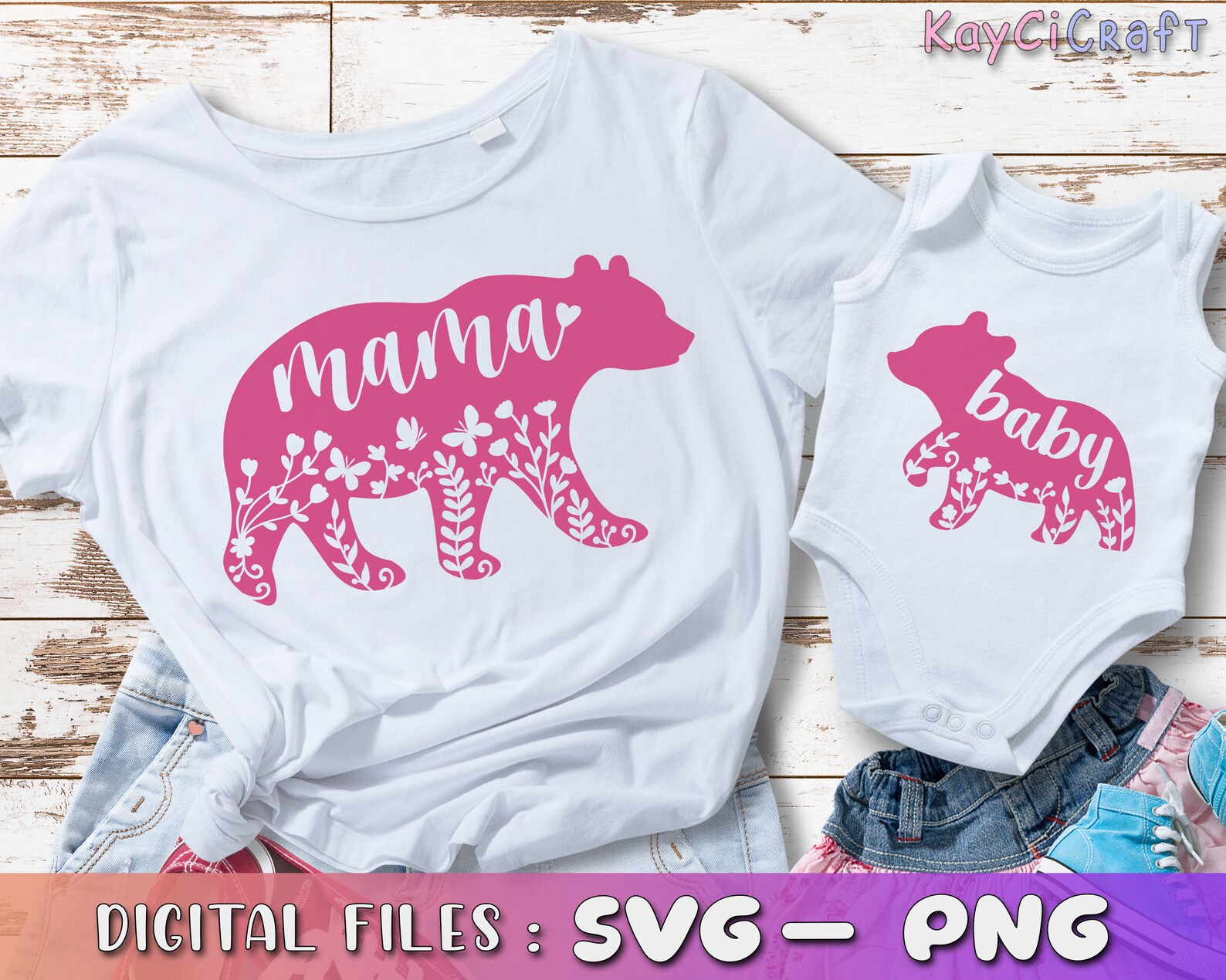 Mama Bear SVG | Baby Bear SVG | Mama Bear Floral Svg | Mama Bear ...