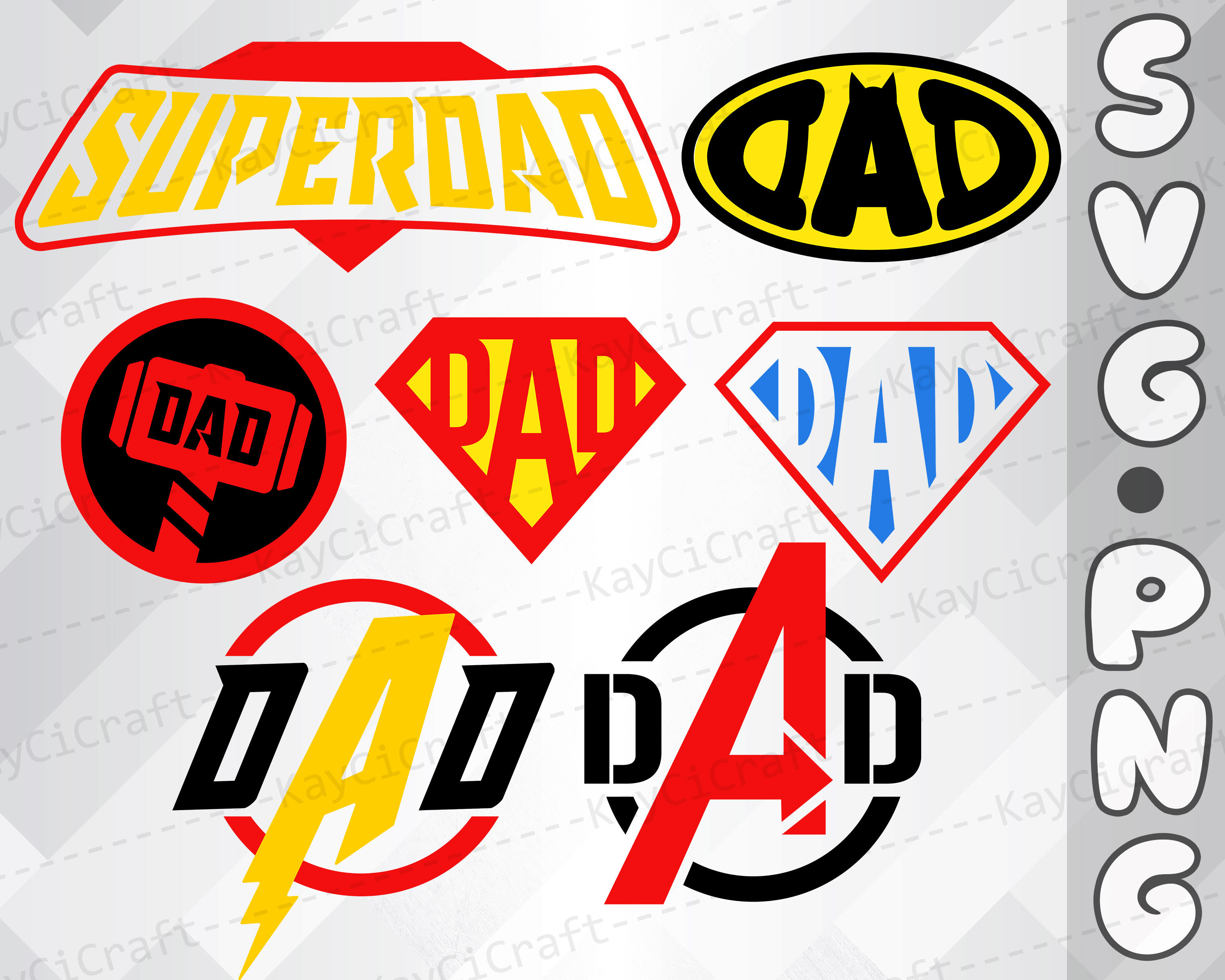 Super Dad Bundle Svg | Dad Superhero SVG | Dad Avengers SVG | Father's ...