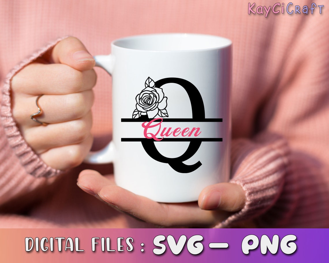 Rose Split Monogram Alphabet SVG Split Monogram Frame - Etsy