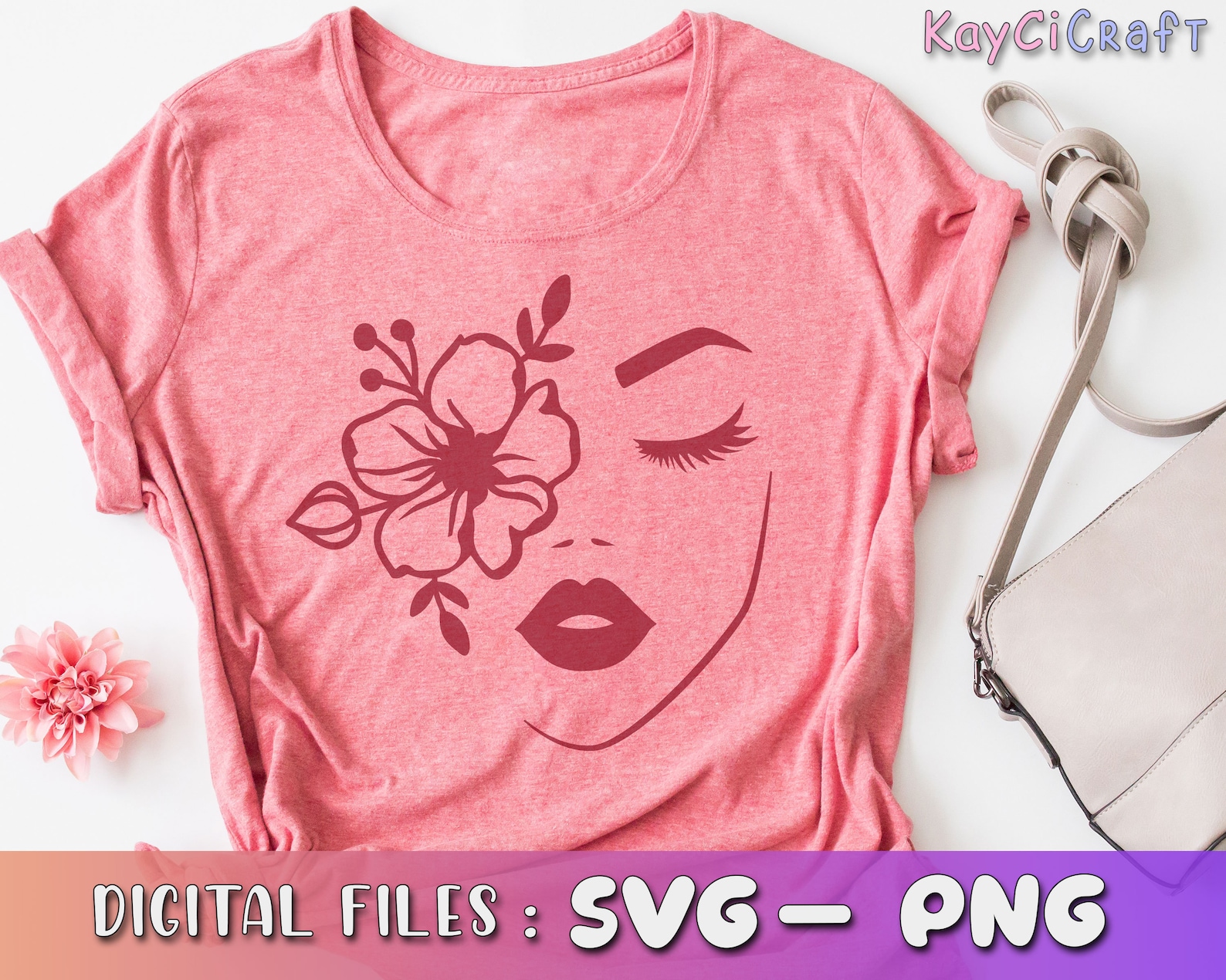 Woman Face With Flowers SVG | Woman Face Svg | Flower Svg | Lip Svg ...