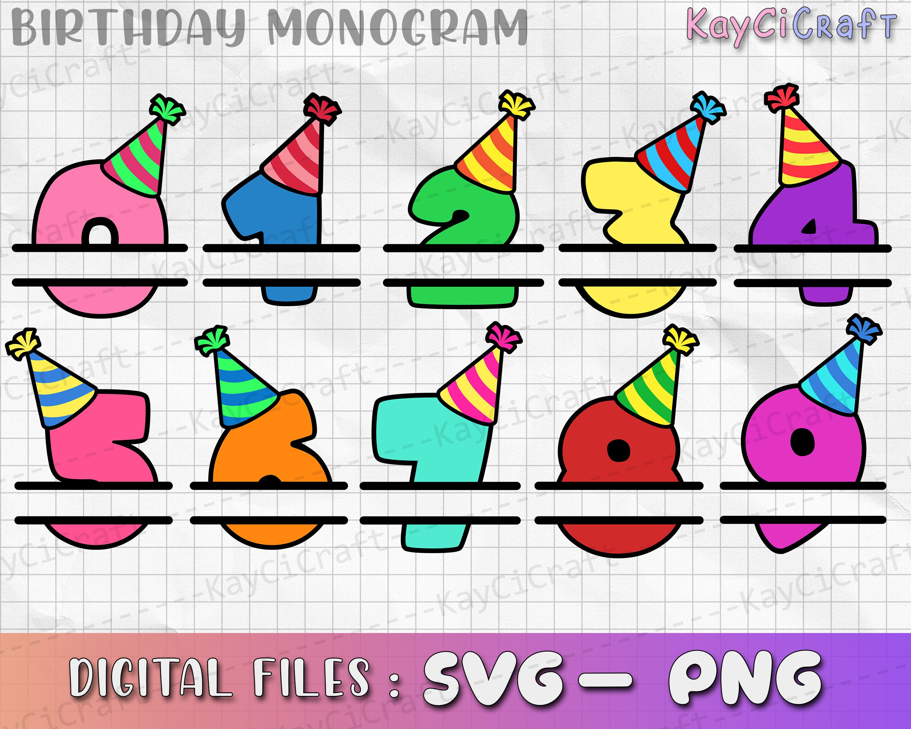 Personalized Birthday Number SVG Birthday Age Monogram SVG - Etsy