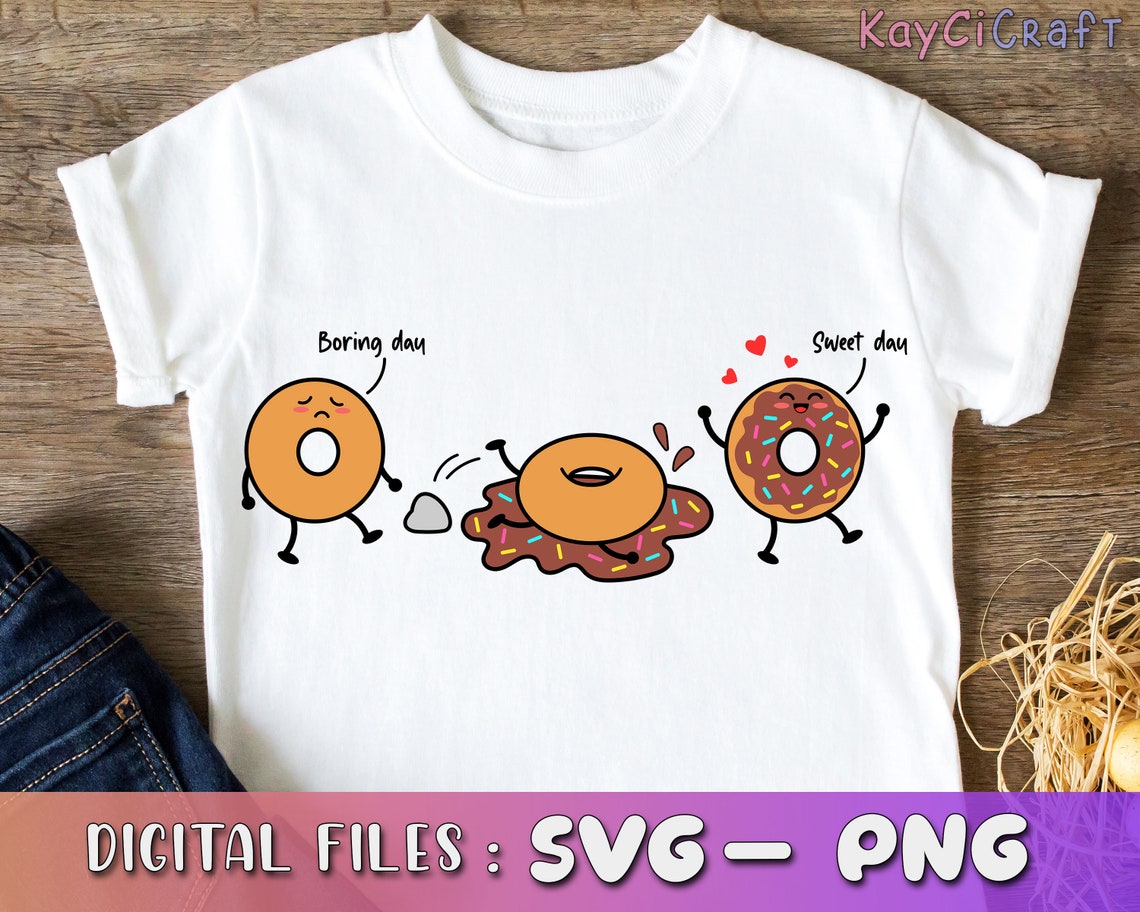 Boring or Sweet Cute Comic Svg Cute Donut Svg Comic for - Etsy