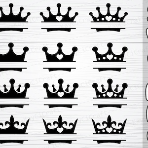 30+ Crown Monogram Bundle SVG / Princess Crown Svg / Queen Crown Svg ...