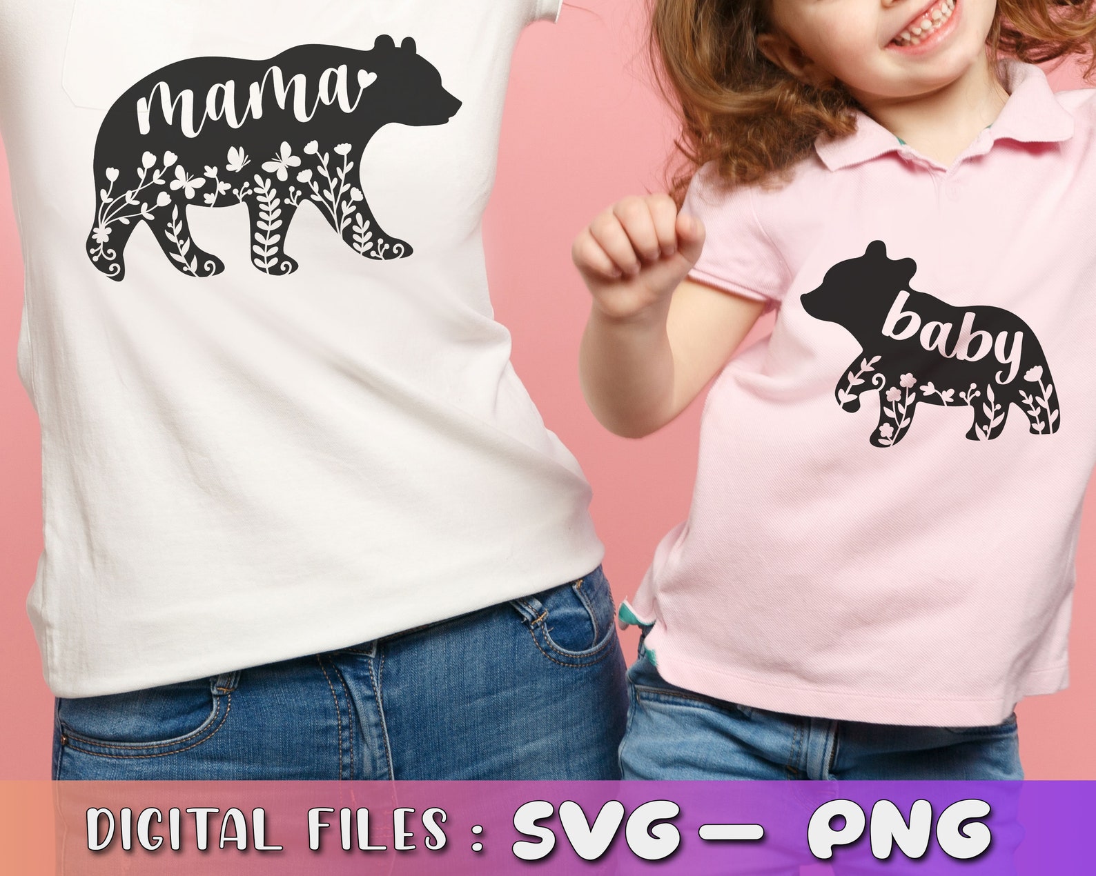 Mama Bear SVG | Baby Bear SVG | Mama Bear Floral Svg | Mama Bear ...