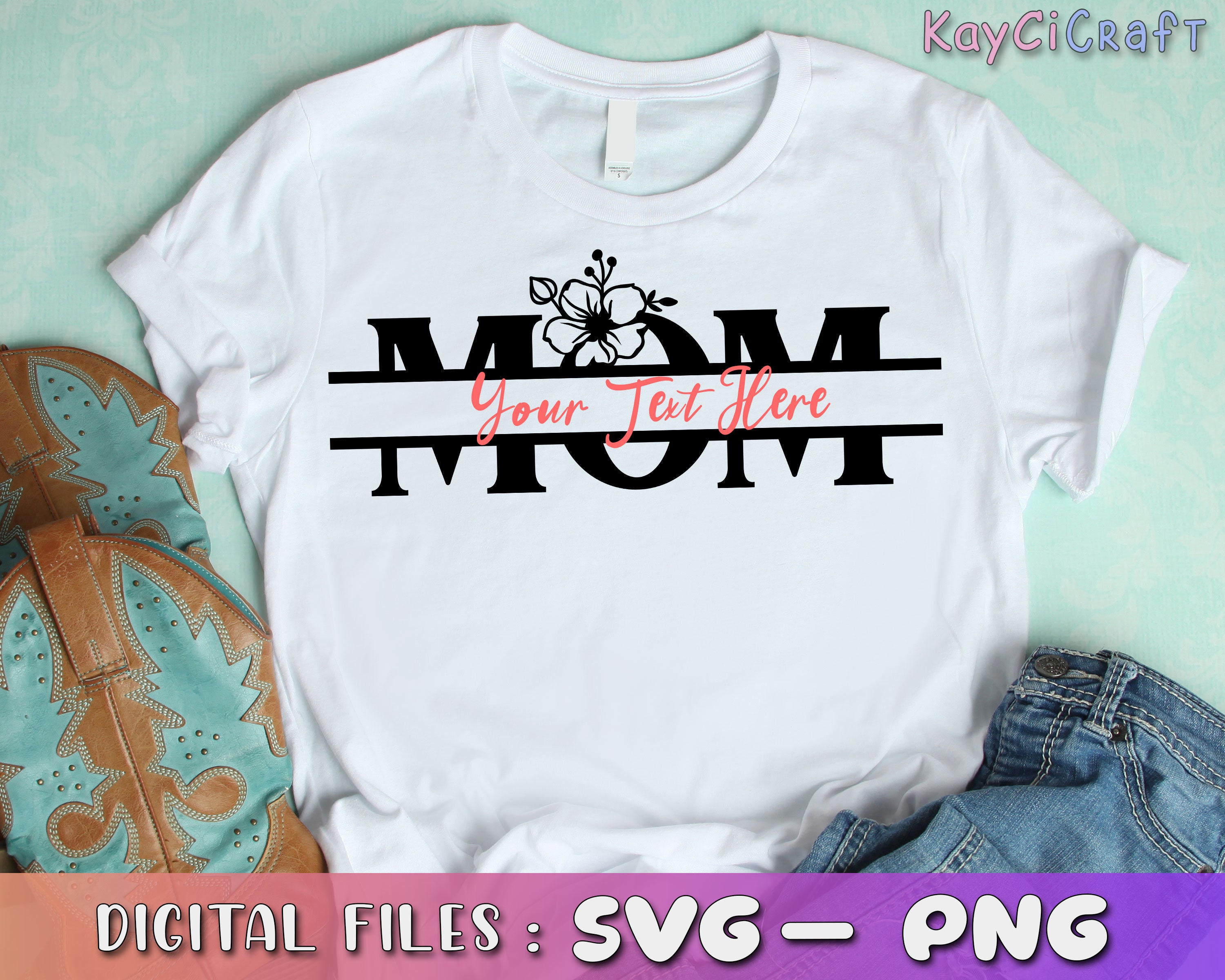 Mom Split Monogram Svg I Love You Mom Svg Mothers Day Etsy