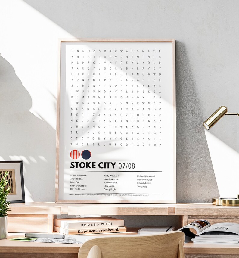 Stoke City Wordsearch Posters - Etsy