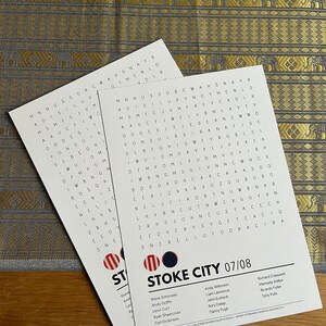 Stoke City Wordsearch Posters - Etsy