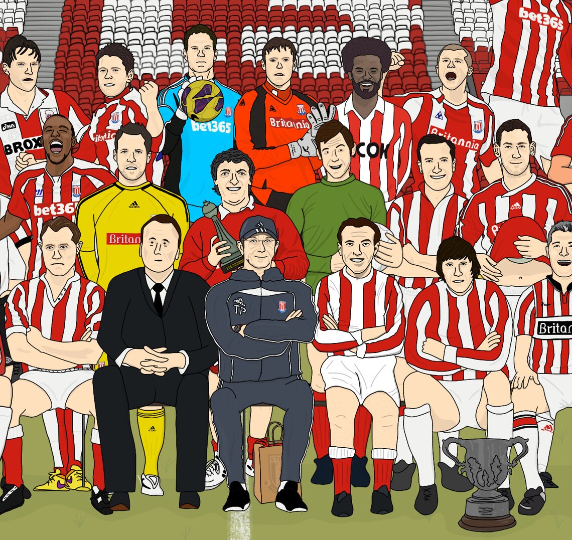 Stoke City - Team Photo - All Time Greatest Players Illustration (A4 ...