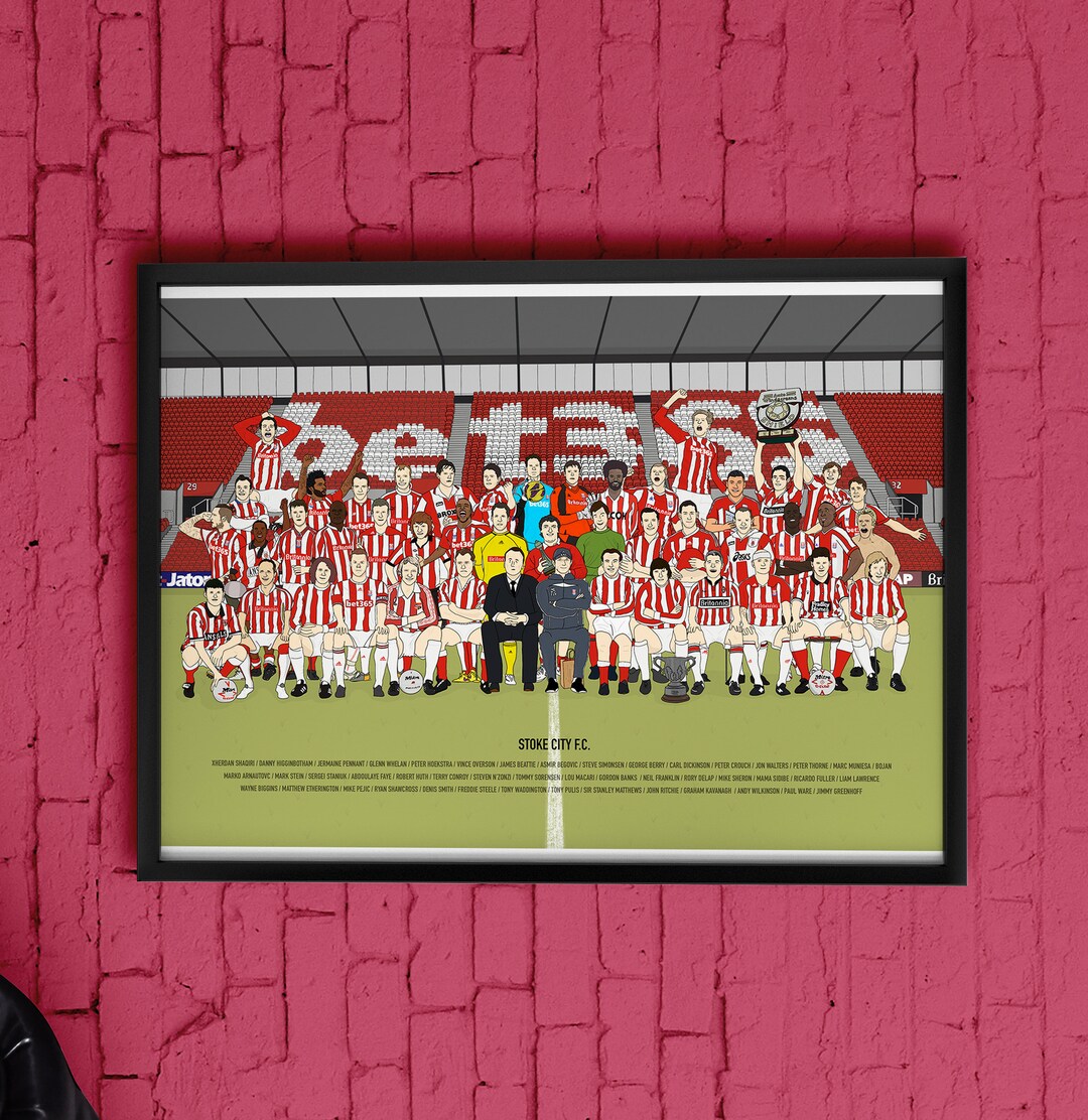 Stoke City - Team Photo - All Time Greatest Players Illustration (A4 ...
