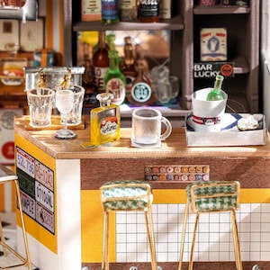 Light Music Bar DIY Dollhouse Kit Miniature Bar Dollhouse - Etsy