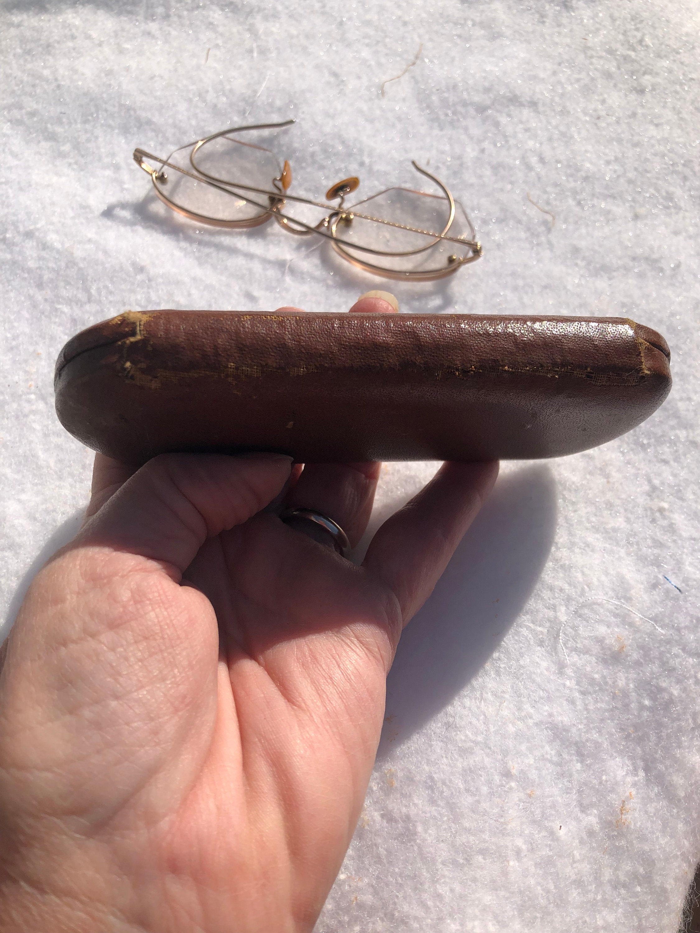 Gold Filled Wire Rimmed Glasses Vintage in Case Hexagon Shaped Lense ...