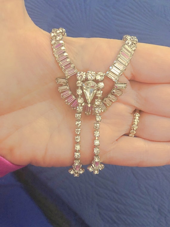 ART DECO Inspired - Jay Flex Sterling - Vintage Neckl… - Gem