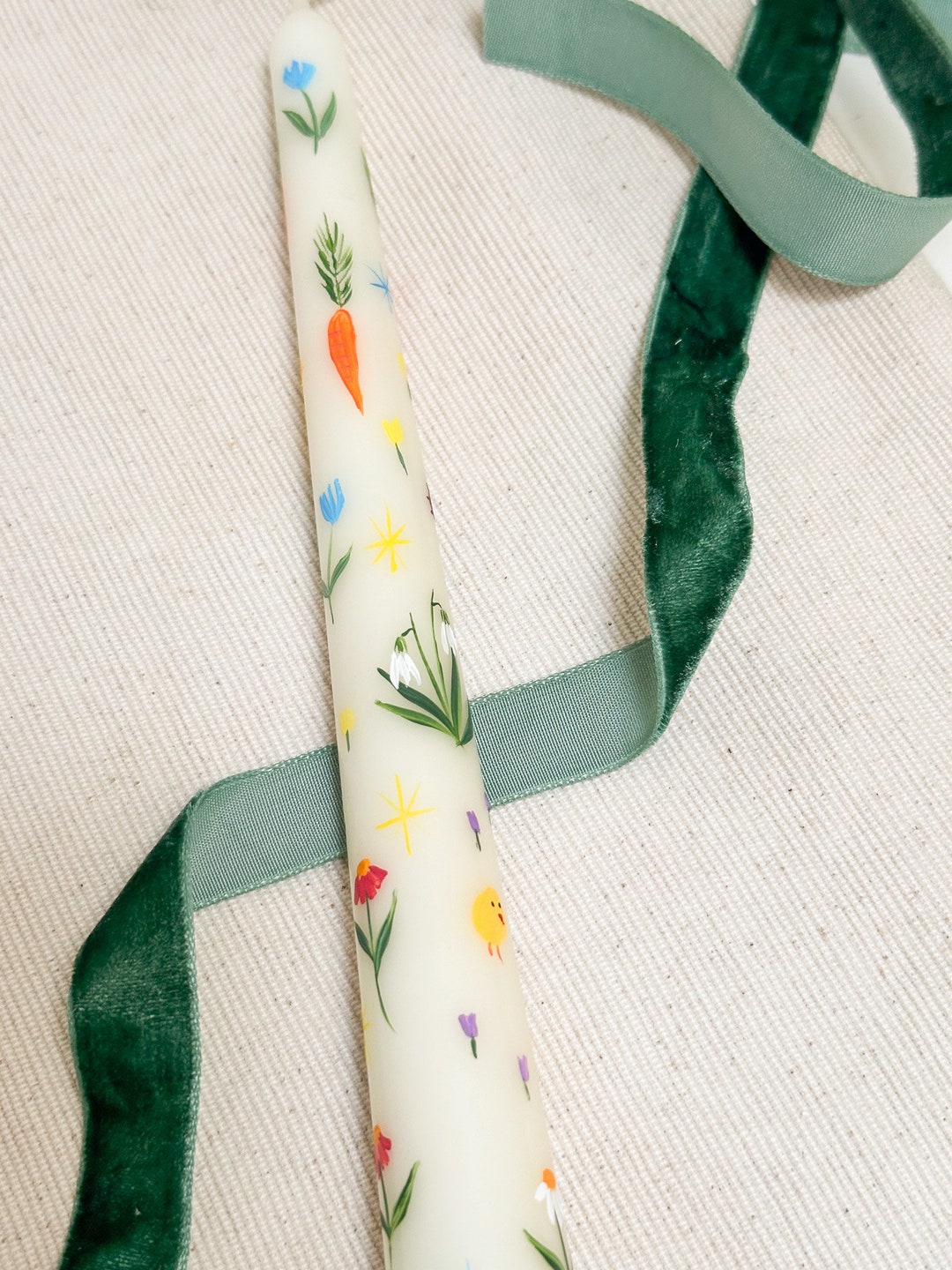 Easter Inspired Candle | Spring Candles | Hand Painted Candle | Dinner ...