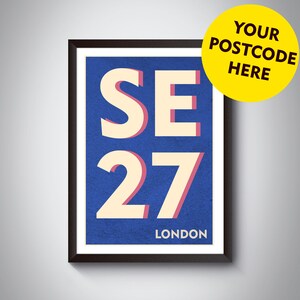 Custom Personalised Postcode Print Typography Print Your Home In The