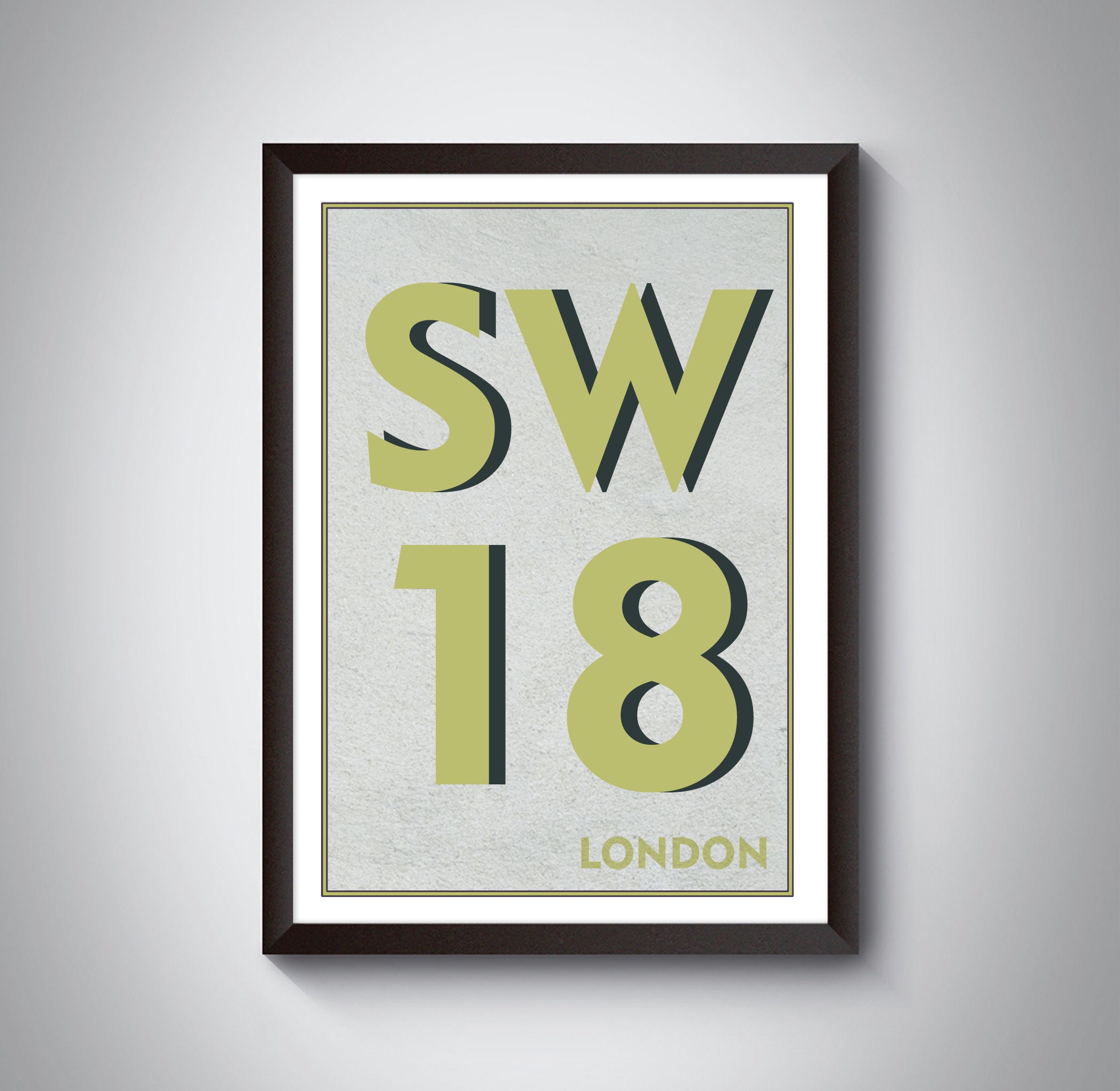 SW18 Earlsfield Wandsworth London Postcode Typography - Etsy UK