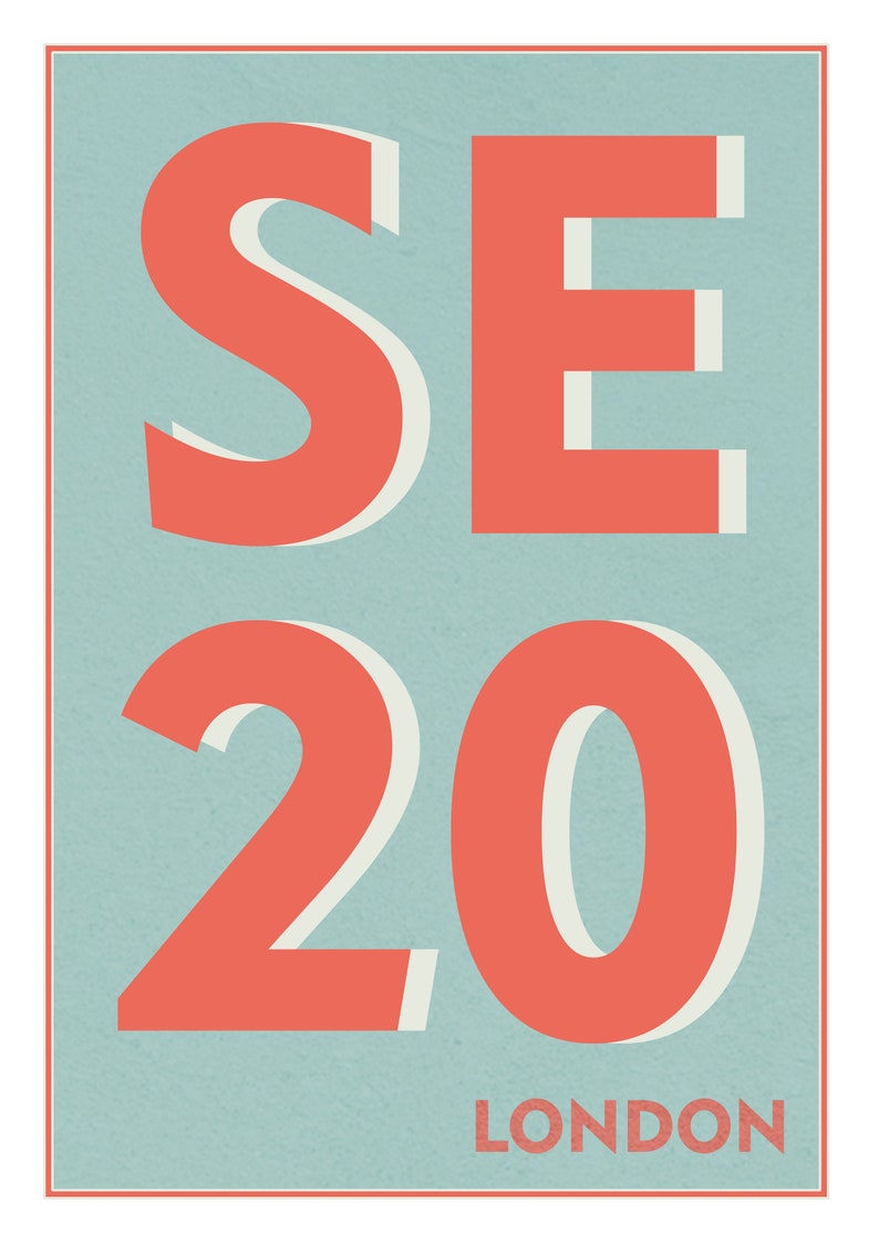 SE20 Penge / Anerley London Postcode Typography Print - Etsy UK