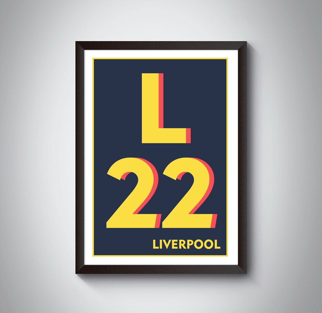 L22 Waterloo Print - LIVERPOOL Print. Postcode Typography Art Print ...