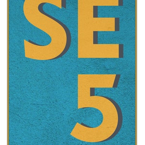 SE5 (camberwell) London Postcode Typography Print - Giclée Art Print ...